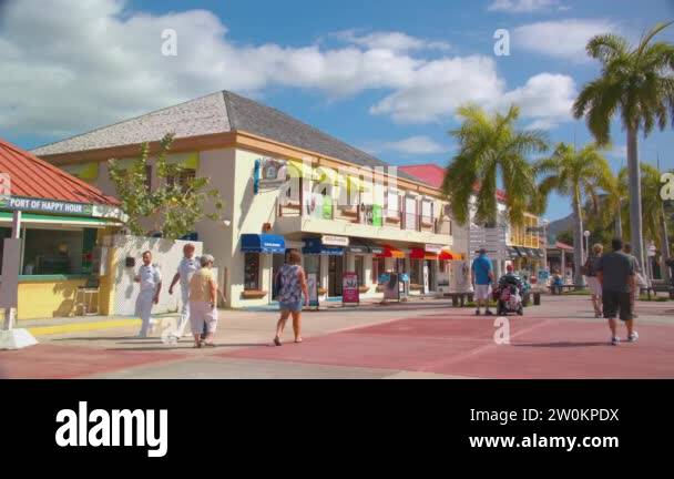 Philipsburg St. Maarten Busy Cruise Port Shopping Scene with Arriving ...