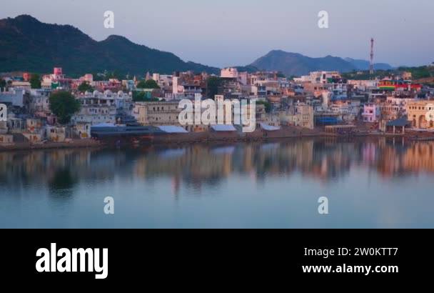 View of famous indian hinduism pilgrimage town sacred holy hindu ...