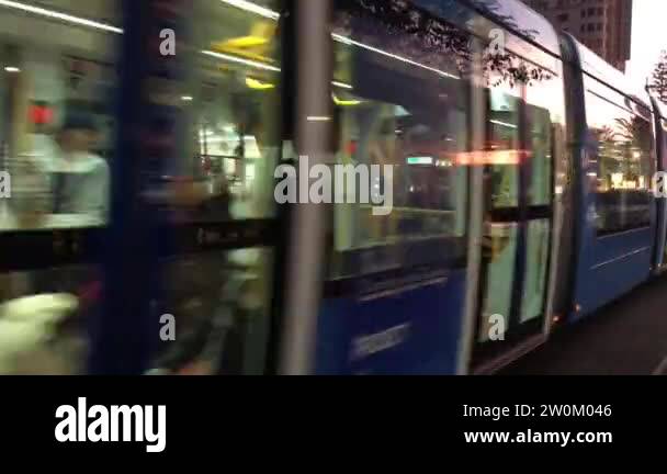 ADELAIDE - APR 07 2019: Light rail tram in Glenelg, the train runs ...