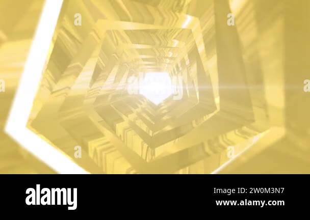 Abstract Hexagon 3d Geometric Object Rotating With Light Effect 4k