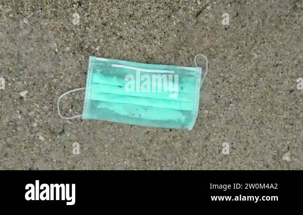 Slow Motion of coronavirus polluting the environment. The waves wash up ...