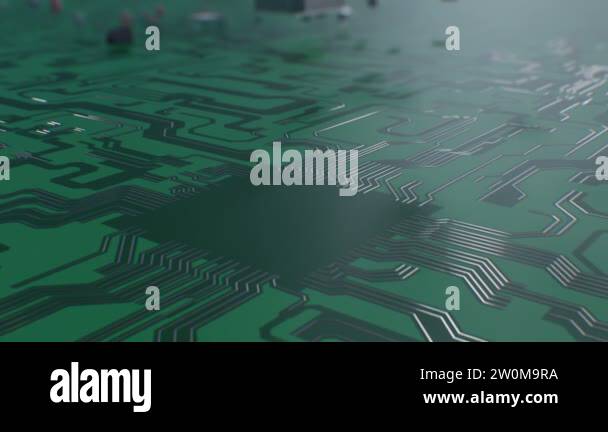 Mainboard Creation Process with Drawing Tracks and Falling Elements on ...