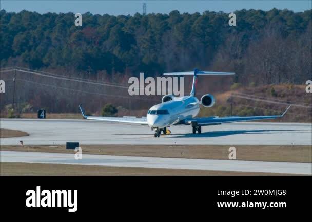 Delta Connection CRJ700 Regional Jet Airliner Taxiing at Raleigh-Durham ...