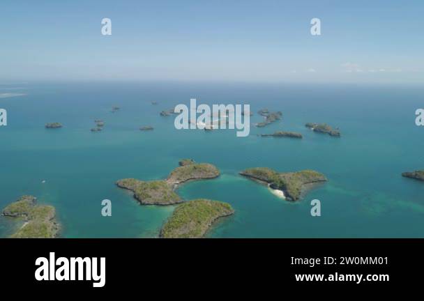 Many small islands in the sea. Seascape with tropical islands. The ...