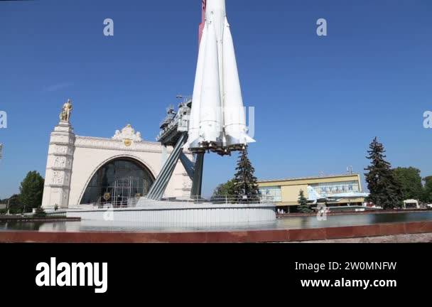 MOSCOW, RUSSIA - AUGUST 23, 2019: Spaceship Vostok (monument to the ...