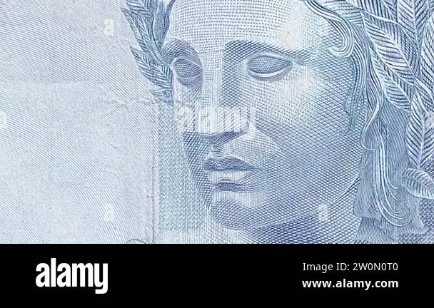 Brazilian effigy of republic symbol with an sad expression. One hundred ...