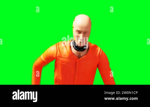 Dummy Animation Test Drive Phisical Motion Blur Realistic 4k Animation Green Screen Stock