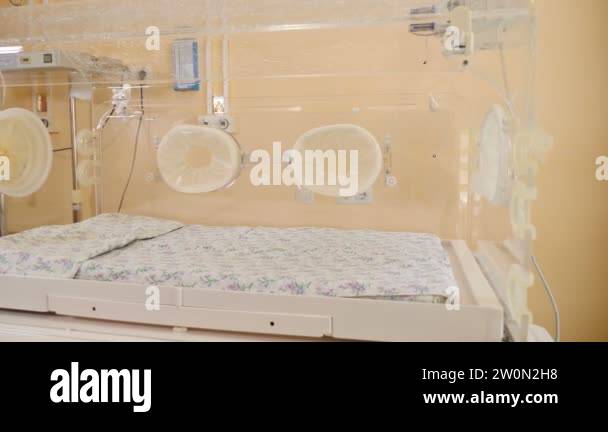 Medical laboratory equipment in maternity clinic. Close up. Birthing ...