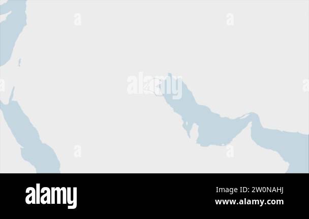 Kuwait map highlighted in Kuwait flag colors and pin of country capital ...