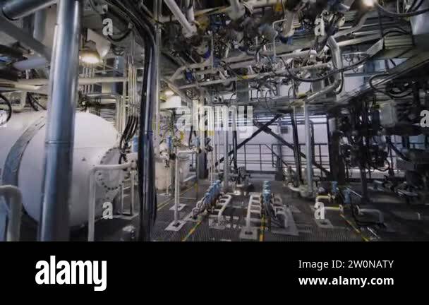 Chemical plant inside. Production of turbulent additives used in oil ...