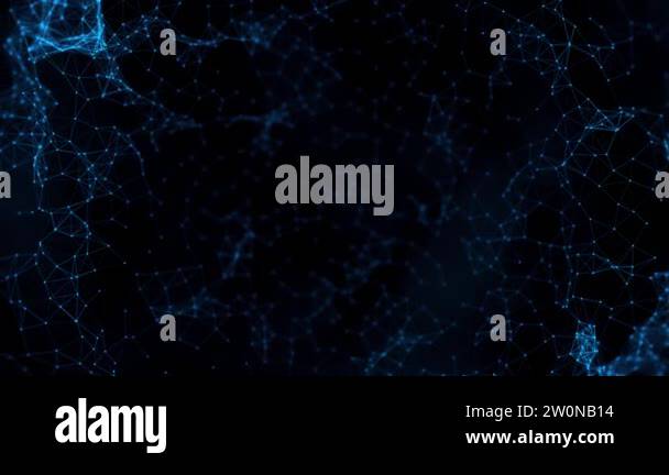 Abstract Plexus Structure Of Many Glowing Connected Lines And Particles
