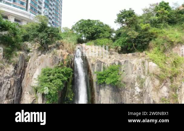 Waterfall Bay Park,hk. The Waterfall Bay Park at hong kong Stock Video ...