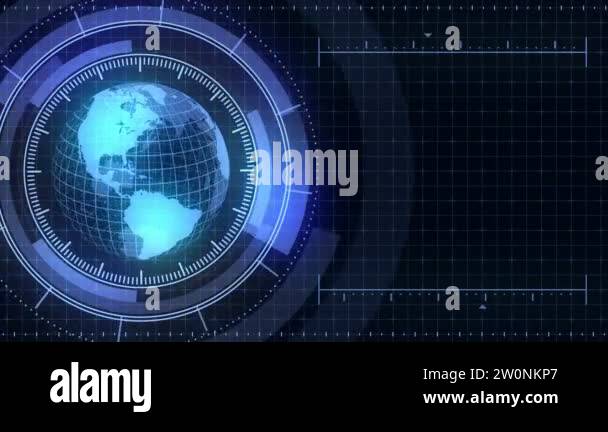 Planet earth hologram in virtual display. Futuristic user interface HUD ...