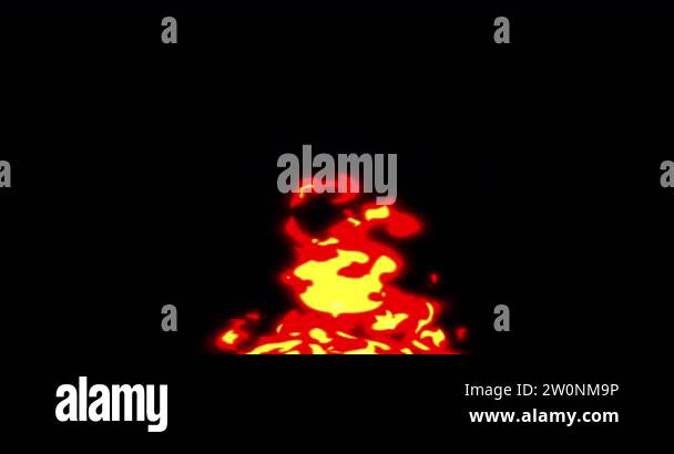 Large Cartoon Flame Animation.Flame Animation shot from the middle. 2D ...