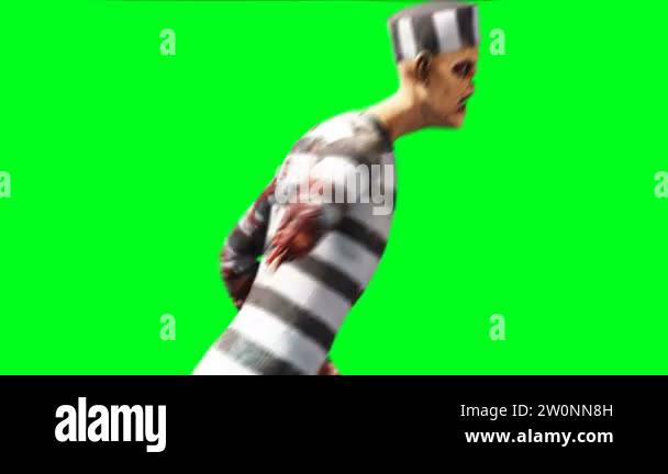 Zombie animation. Phisical motion blur. Realistic green screen 4k ...