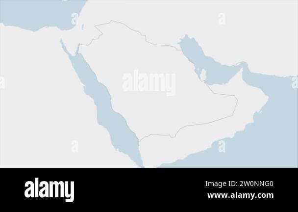 Saudi Arabia map highlighted in Saudi Arabia flag colors and pin of ...