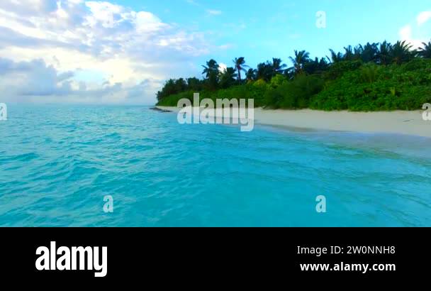 Green seascape with tropical sea. Summer vacation scene in Thailand ...