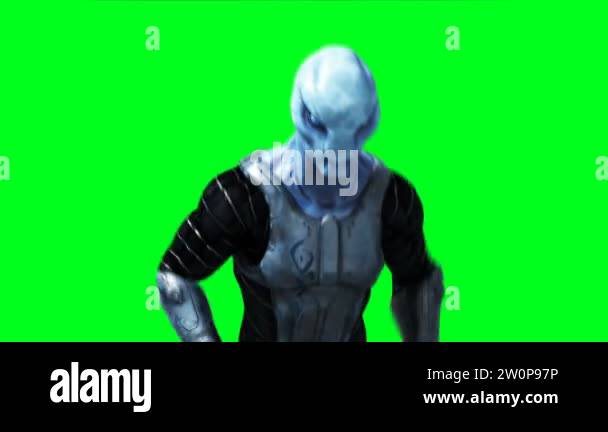 Military alien animation. Phisical, motion blur. Realistic 4k green ...