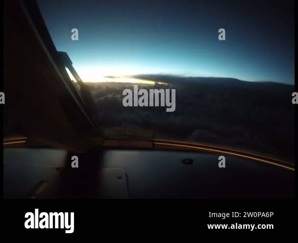 The 4K time-lapse footage of Aircrafts cockpit view making an takeoff ...