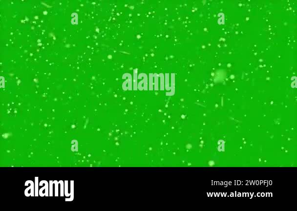 High quality motion animation representing snow falling on green screen ...