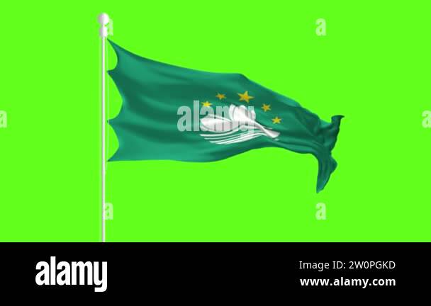 Hungary Flag Waving and Fluttering in front of a green screen, flag ...