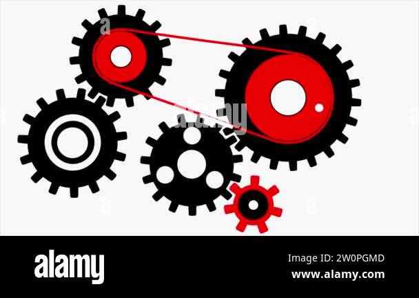 Gear mechanism animation scene in 4K with alpha channel. Realistic ...