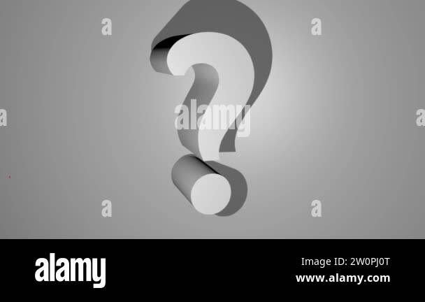 3d animation question mark. Question mark rotating and emitting other ...