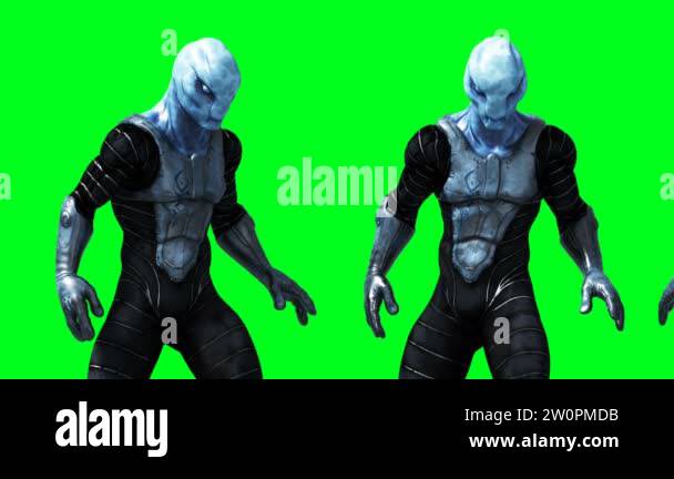 Military alien animation. Phisical, motion blur. Realistic 4k green ...