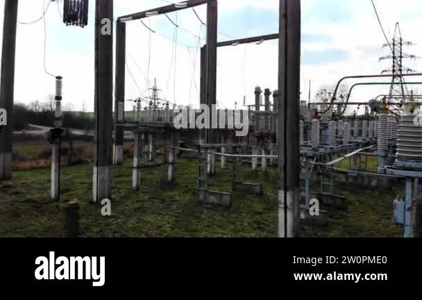 High Voltage Electrical Substation. High Voltage Power Plant for a ...