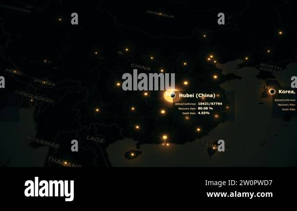 Animated map of spreading the coronavirus COVID-19 pandemic from china ...