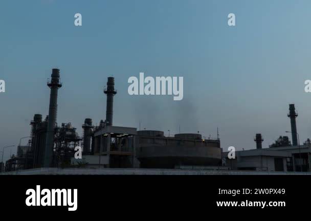 TimeLapse manufacturing oil refinery terminal is industrial facility ...