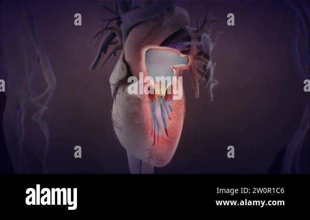 Cardiovascular pathways. Heart beat. 3D Medical Animation Stock Video ...