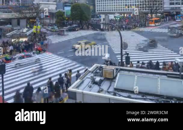 Shibuya Crossing, Tokyo, one of the busiest road intersection in the ...