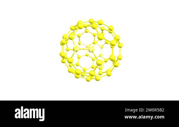 Fullerene C70 molecule isolated rotation Stock Video Footage - Alamy