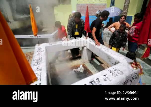 People cook rice in a boiling water, Temple of Lord Shiva Stock Video ...