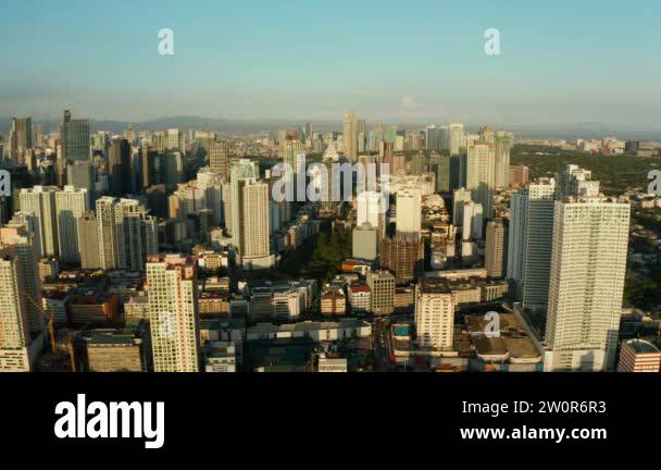 Cityscape of Makati, the business center of Manila, view from above ...