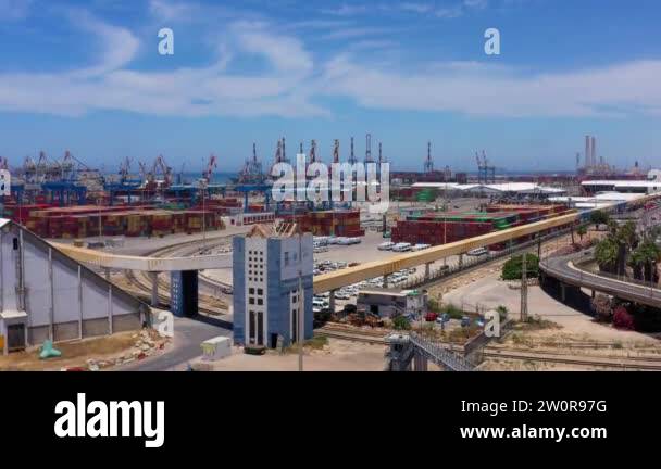 Ashdod port containers cranes mediterranean Stock Videos & Footage - HD ...
