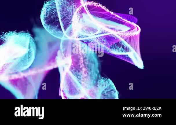 Intro animation. Movement of particles, blur effect area. 4k ...