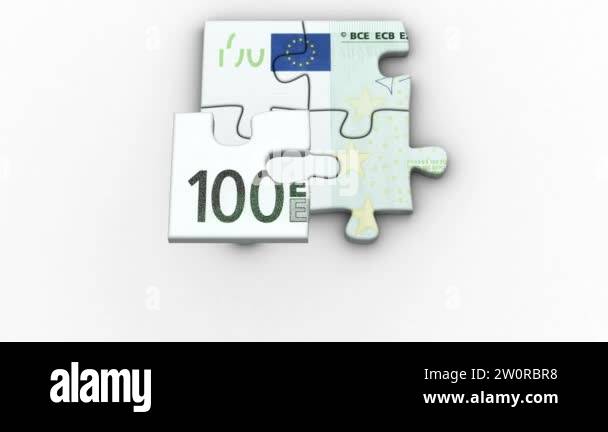 Animated Puzzles with Image of 100 Euro Stock Video Footage - Alamy