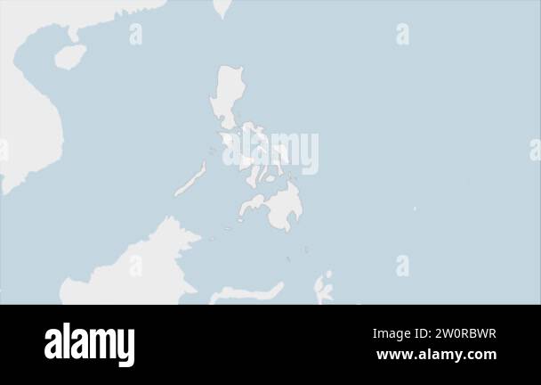 Philippines map highlighted in Philippines flag colors and pin of ...