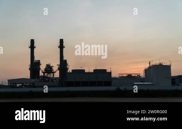 TimeLapse manufacturing oil refinery terminal is industrial facility ...