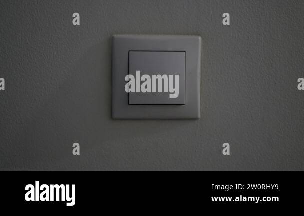 Man Hand Open Light Pushing the Button from Office Wall Stock Video ...