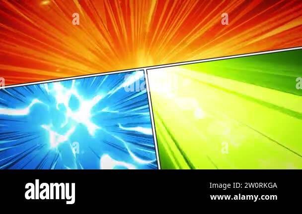 Comic Book Action Layout Background With Power Fx/ 4k animation of a ...