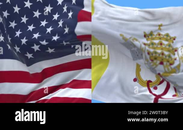 4k United States of America USA and Vatican National flag seamless ...