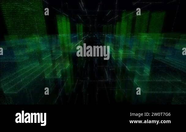 3D Smart digital binary code with futuristic smart technology and ...