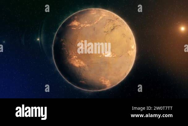 3D realistic render of dried and dead planet Earth totally deserted ...