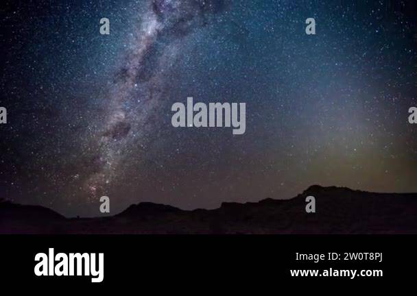 rotation of the Milky Way and stars in the Namib desert, night sky in ...