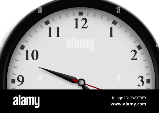 Clock animation in a white background, the half clock is visible Stock ...