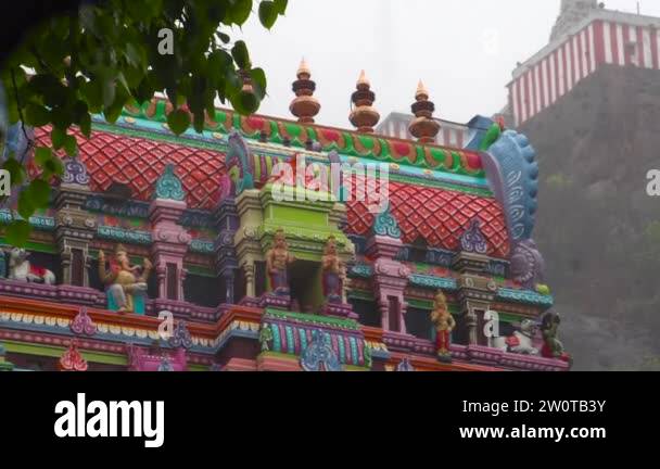 Heavy raining, Hindu Gods at the modern Hindu Temple Stock Video ...