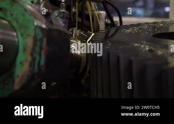 On a hobbing machine, cutting involute teeth with a worm cutter, on a ...